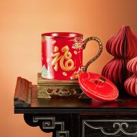 China Artistic Decal Painting Ceramic Coffee Mug in Gift Box for sale