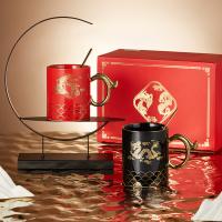 China Ready To Ship In Stock Handpainted Ceramic Coffee Mug In Gift Box Style For Birthday Gift Home Decoration for sale