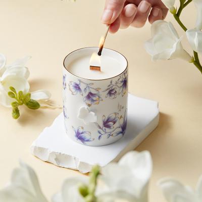 China Ready To Ship In Stock Customized Ceramic Fragrance Oil Candle Holders for sale