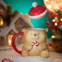 China Artistic 3D Ceramic Coffee Mug For Festive Holidays Cutely Christmas Mug As Gift for sale