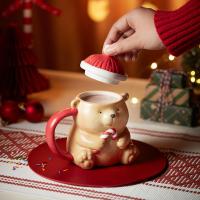 China Artistic 3D Ceramic Coffee Mug For Festive Holidays Cutely Christmas Mug As Gift for sale