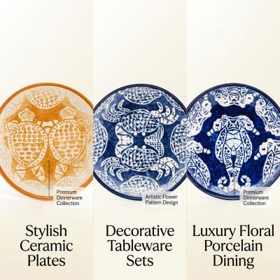 China 10 Inches Microwave Safe Custom Ceramic Dinner Plate with Customizable Design for Restaurants and Events for sale