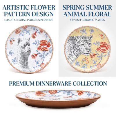 China Dishwasher Safe 10 Inches Custom Ceramic Dinner Plates with Cartoon Style for Restaurants and Hotels for sale
