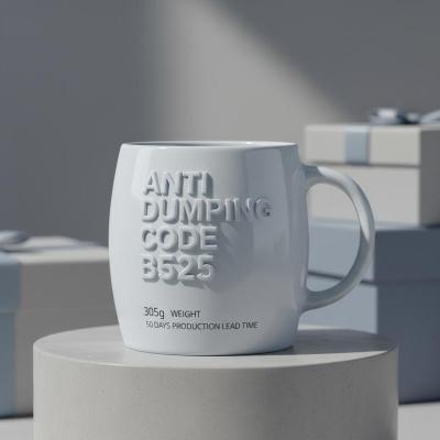 China Anti Dumping Code B525 3D Ceramic Mug with 305g Weight and 50 Days Production Lead Time for Business Gifts for sale