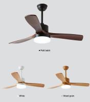 China 110V 220VDC 35W Metal And Wood Ceiling Fan Light For Living Room for sale
