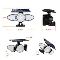 China Three Heads 100-400LM 38PCS LED Solar Sensor Wall Light For Pathway for sale
