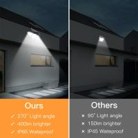 China Three Heads 100-400LM 38PCS LED Solar Sensor Wall Light For Pathway for sale