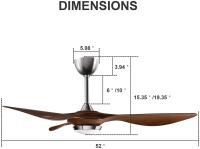 China Luxury Modern Luminous 72w Ceiling Fan Led Light Body Lamp Metal Motor Switch for sale