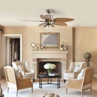 China Modern Decorative 4100k Crystal Ceiling Fan With Light Remote Control Invisible Retractable Blade for sale