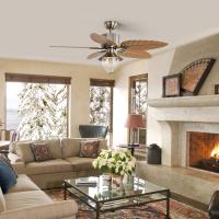 China Modern Decorative 4100k Crystal Ceiling Fan With Light Remote Control Invisible Retractable Blade for sale