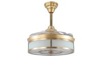 China 42 inch 3500K Remote Control Retractable Ceiling Fan Light 220VAc Invisible Blades for sale