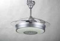 China 6000K 3600lm Fancy Ceiling Fan Lights Silver Collapsible Ceiling Fan With Pop Out Blades for sale