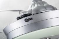 China 6000K 3600lm Fancy Ceiling Fan Lights Silver Collapsible Ceiling Fan With Pop Out Blades for sale