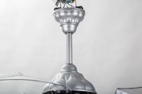 China 6000K 3600lm Fancy Ceiling Fan Lights Silver Collapsible Ceiling Fan With Pop Out Blades for sale