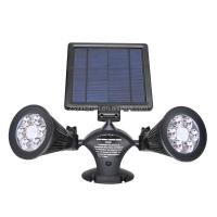 China 12LEDs 20-600Lumen Solar Motion Sensor Spotlight Dual Head Solar Spotlight for sale