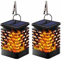 China 40LM Solar Powered Outdoor Hanging Lanterns 3500K Dancing Flame Solar Lights for sale