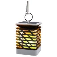 China Sparkling 30-40LM 3000K-3500K Solar Flickering Flame Lantern Hanging Solar Garden Light for sale