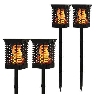China Warm White IP65 75 LED Solar Garden Light 100lm/w Solar Flame Flickering Lamp Torch for sale