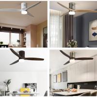 China European Style Loft 3000-5000K real Wood Ceiling Fan Light 90lm/w noiseless for sale