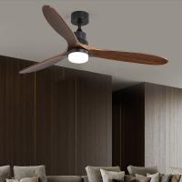 China Indoor Remote Control 1500LM Solid Wood Ceiling Fan Light 120V 3000-5000K for sale