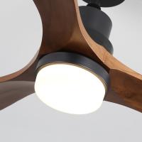 China Indoor Remote Control 1500LM Solid Wood Ceiling Fan Light 120V 3000-5000K for sale