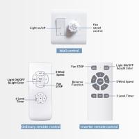 China Indoor Remote Control 1500LM Solid Wood Ceiling Fan Light 120V 3000-5000K for sale
