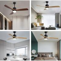 China 52Inch Time Setting Wood Ceiling Fan Light for sale