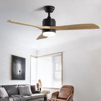 China 52Inch Time Setting Wood Ceiling Fan Light for sale