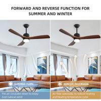China 52Inch Time Setting Wood Ceiling Fan Light for sale