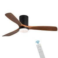 China Industrial Style 65 watt Wooden Blade Ceiling Fan 90lm/w 120v ceiling fan lamp for sale