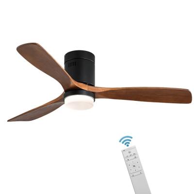 China Industrial Style 65 watt Wooden Blade Ceiling Fan 90lm/w 120v ceiling fan lamp for sale