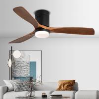 China Industrial Style 65 watt Wooden Blade Ceiling Fan 90lm/w 120v ceiling fan lamp for sale