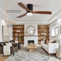 China Industrial Style 65 watt Wooden Blade Ceiling Fan 90lm/w 120v ceiling fan lamp for sale