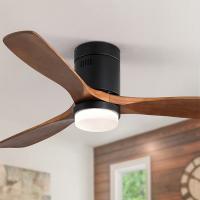China Industrial Style 65 watt Wooden Blade Ceiling Fan 90lm/w 120v ceiling fan lamp for sale