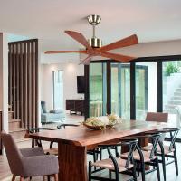 China RoHS Natural Wood 75w Modern 5 Blade Ceiling Fan 42 Inch Ceiling Fan Light Electric for sale
