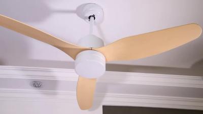 China 3 Rotary Vane DC220V LED 12W Wood Ceiling Fan Light for Household Hotel for sale