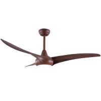 China 3 Rotary Vane DC220V LED 12W Wood Ceiling Fan Light for Household Hotel for sale