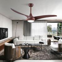 China 3 Rotary Vane DC220V LED 12W Wood Ceiling Fan Light for Household Hotel for sale