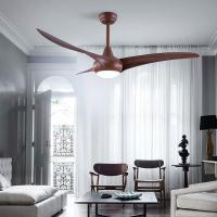 China 3 Rotary Vane DC220V LED 12W Wood Ceiling Fan Light for Household Hotel for sale