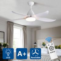 China Fancy Iron 3000K 35W 5 ABS Blade Ceiling Fan Lamp Big Natural Style for sale