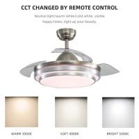 China Super Bright  5000K 65W 42 Inch Flush Mount Ceiling Fan With Light retractable for sale