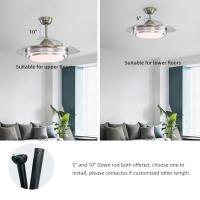 China Super Bright  5000K 65W 42 Inch Flush Mount Ceiling Fan With Light retractable for sale