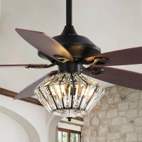 China 120V 52Inch 5 Metal Blade Matt Black Ceiling Fan With Remote Control For Living Room Indoor for sale