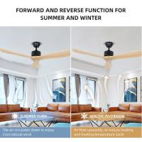 China 3 Blades 65w Iron Solid Wood Ceiling Fan Light 52Inch Led Indoor Ceiling Fan for sale