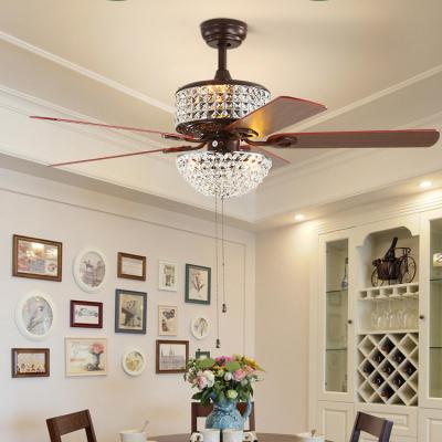 China 5 Blades 65W Dining Room Ceiling Fan Light Iron Blade Fan 52Inch for sale
