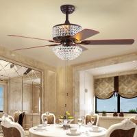 China 5 Blades 65W Dining Room Ceiling Fan Light Iron Blade Fan 52Inch for sale