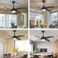 China 3000-5000K 50000Hour Iron Plywood Metal Blade Ceiling Fan Lamp Energy Saving for sale