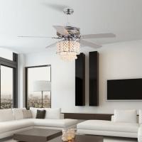 China Decorative 2000 lumen Home Metal Blade Ceiling Fan Chandelier 90lm/w for sale