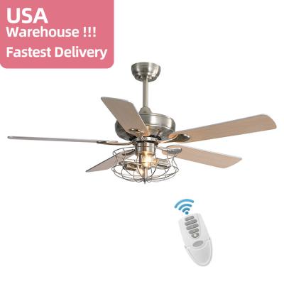 China Modern Matte Brown 120V 60w 52 Inch Crystal Ceiling Fan Light European Style for sale