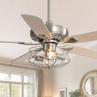 China Modern Matte Brown 120V 60w 52 Inch Crystal Ceiling Fan Light European Style for sale